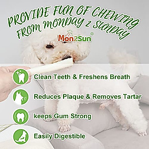 MON2SUN Dog Rawhide Rolls Twist Sticks Dog Chew Treats Natural Flavor 6-6.5 Inch 40 Count for Puppy and Small Dogs