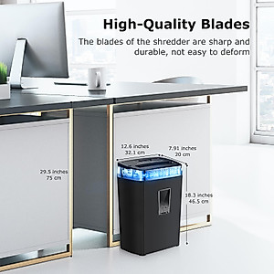 Bonsaii 12-Sheet Cross Cut Paper Shredder, 10-Minute 5.5 Gal Home Office Heavy Duty Shredder for Paper, Credit Card, Mails, Staples, with Transparent Window, High Security Level P-4 (C275-A)