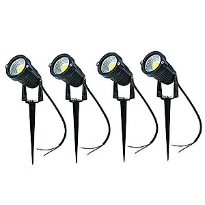 Tento Lighting Low Voltage Outdoor Spotlight Garden Pathway Lighting Fixture In Ground Well Red Color LED Light Bulbs, 12v 5w (400 lm - 500 lm) (4 Pack)