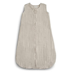 mushie Baby Wearable Blanket | 100% Organic Cotton Muslin | Sleeping Bag for Infants (Fog)