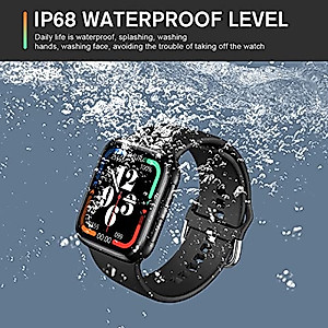 R73 SmartWatch,1.72"HD Touch Screen, Resolution up to 356 * 400dpi, with Multiple Fitness Courses & HITT Exercise, with 24h Heart Rate Monitor, Blood Oxygen & Water Resistant for Android and iOS