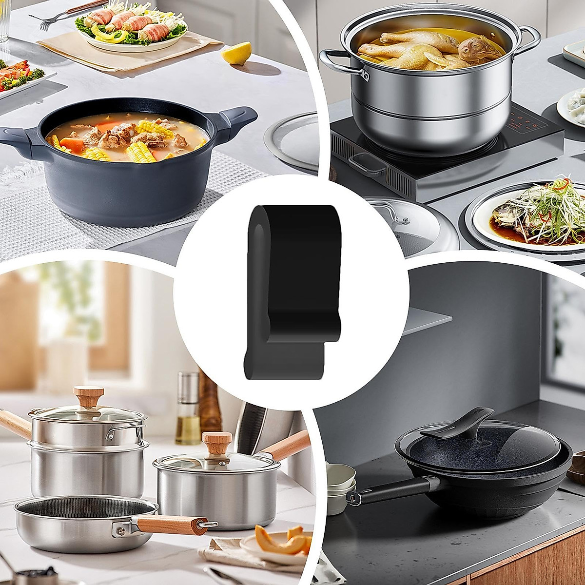 Dutch Oven Lid Protector Clips - Pot Protectors For Stacking | Cookware Protector Clips Replacement | Bumpers Stacking And Storage Protective Clips | Bumpers Lifter Accessories For Storage And Display