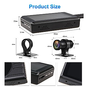 VSYSTO Fish Eye Camera WiFi Motorcycle Dash Cam, 150° Wide Angle SONYIMX307 Lens, 3" IPS Screen WDR HD 1080P Front & Rear Sports Action Camera DVR with GPS, Waterproof Case, G-Sensor Loop Recording