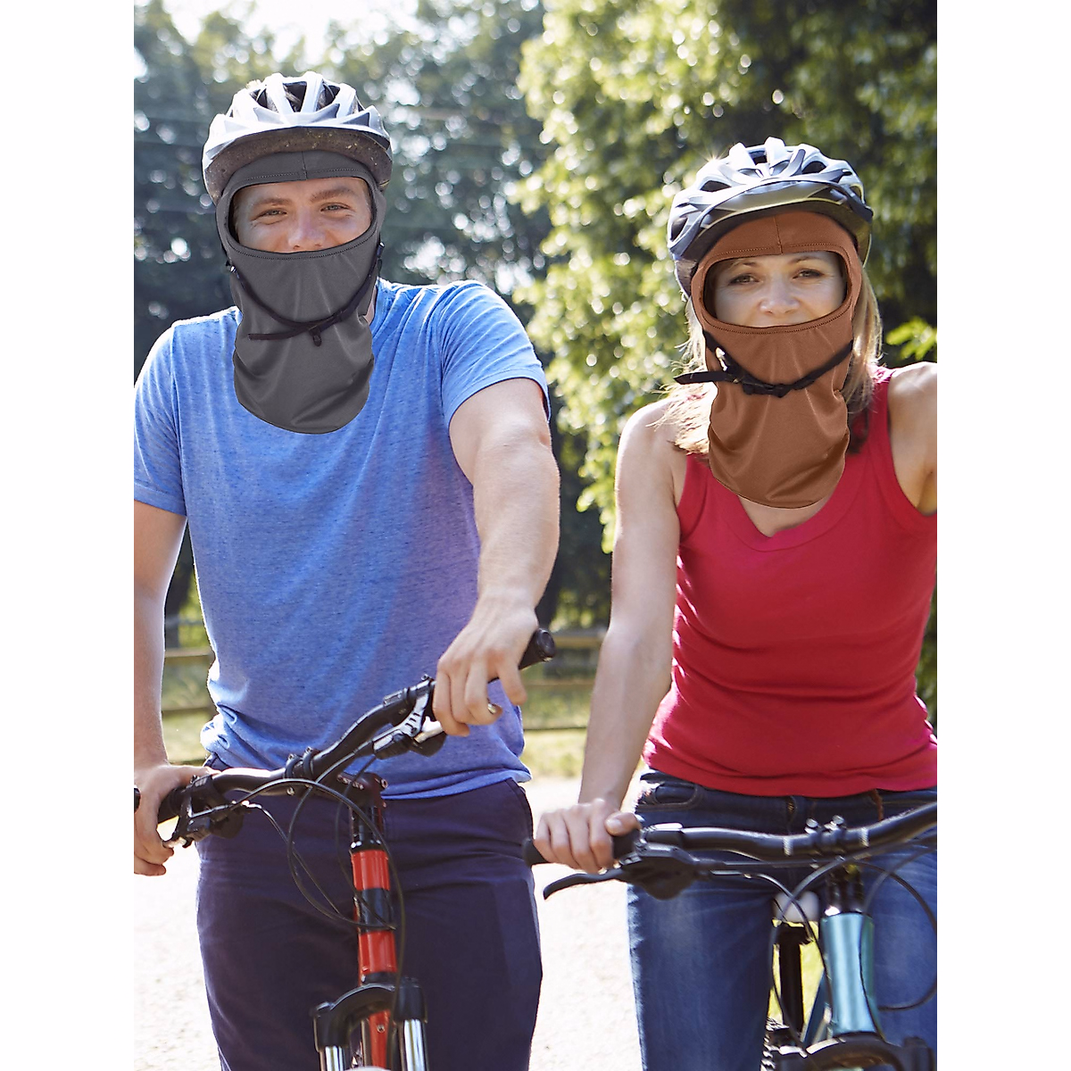 Tatuo 6 Pcs Ski Mask Full Face Cover Balaclava Summer Neck Gaiter Scarf UV Protection for Men Outdoor Cycling Running Hood(Retro Color)