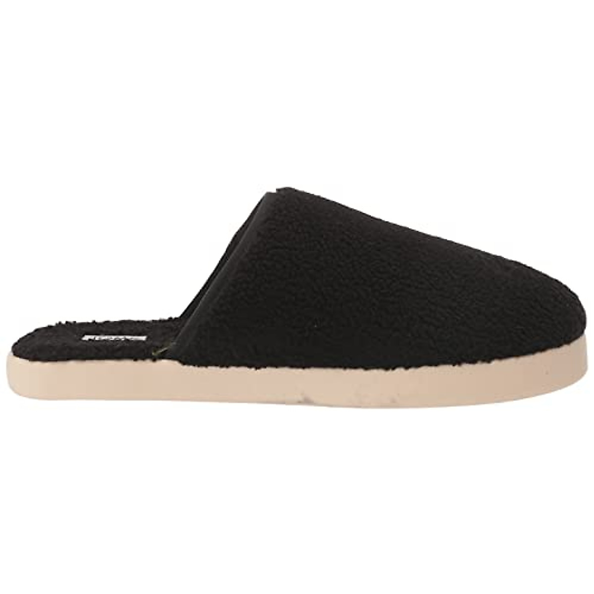 TOMS Men's Harbor Slipper, Black Faux Shearling, 10.5