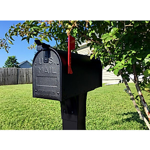 Architectural Mailboxes Admiral Aluminum Post Mount Mailbox, Compatibility Code A, ADM11BAM, Textured Black, Medium Capacity