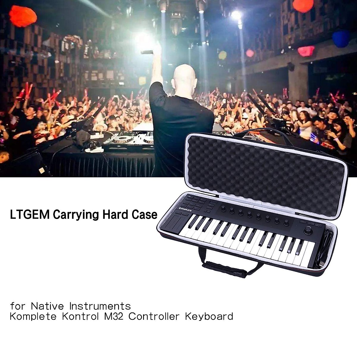 LTGEM EVA Hard Case for Native Instruments Komplete Kontrol M32 Controller Keyboard-Travel Protective Carrying Storage Bag