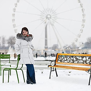 TYNB TYNB Garden Bench,Park Benches for Outside,Patio Porch Chair,Hardwood Patio Furniture Bench Deck Work Entryway Yard Lawn,Bronze & Natural, GB-W512, 49.5x 20.5 x 29 inch