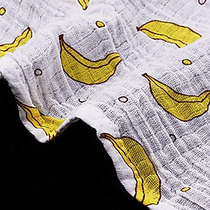 Muslin Swaddle Square Blankets Baby Receiving Blanket Wrap Swaddle Towel for Girl Shower Gift - Banana