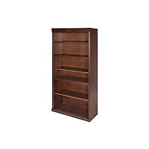 Martin Furniture Huntington Oxford 72" Wood Bookcase, Storage Cabinet, Office Shelves, Brown (HO3672/B)