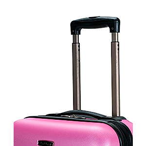 Rockland Melbourne Hardside Expandable Spinner Wheel Luggage, Pink, Carry-On 20-Inch