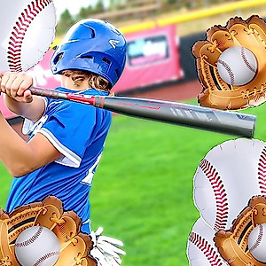 10 PCS Baseball Balloons Baseball Glove Balloons 18 Inch Balloons Sports Baseball Balloons Foil Baseball Glove Mylar Balloon Decorations for Baseball Themed Party Balloons Boys Girls Summer Birthdays