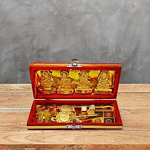 PARIJAT HANDICRAFT Brass Sri Dhan Laxmi -Kuber Bhandari Yantra for Diwali puja and Gift Purpose (1)