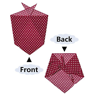 AWAYTR 3Pcs Hair Bandanas Head Kerchief for Women Girls Tie-Back Boho Hair Scarf Headband Bandana Triangle Head Scarf (Polka Dot - Red/Black/Dark Blue)