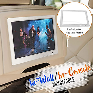 Pyle Inwall Video Monitor Display Screen - 15.4 Inch Full HD 1080p Universal Widescreen LCD Flush Wall Mount HDMI RCA Monitor w/VGA, RCA Audio, Wireless Remote, Frame Cover, Home/Car Use PLVW155U