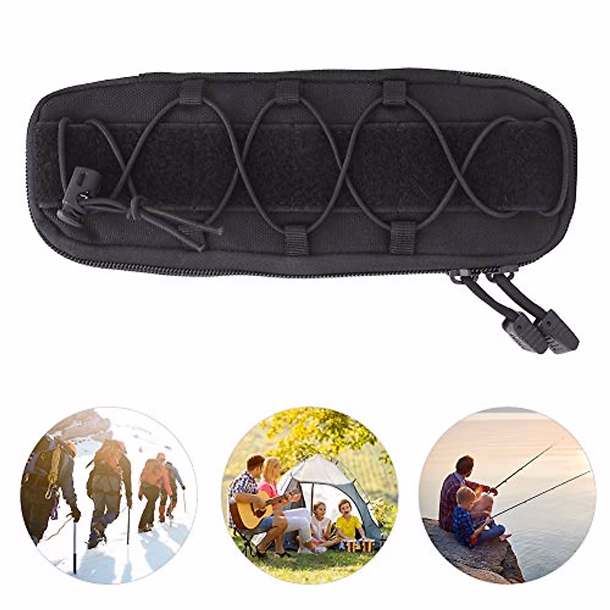 Gaeirt Army Knife Cover Bag, Practical Nylon Knife Cover Bag Lightweight Portable Protective for Camping for Fishing(Black Large)