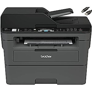 Brother MFC-L2690DW Monochrome Laser All-in-One Printer, Duplex Printing, Wireless Connectivity + Printer Cable