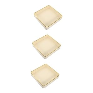 BESTOYARD 3pcs Leather Storage Tray Jewelry Dish Tray Luxury Decor Ring Display Holder Perfume Organizer Ring Dish Faux Leather Tray Jewelry Display Plate Storage Plate Jewelry Display Tray