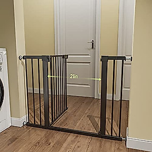BabyBond 27-43" Easy Install Baby Gate for Stairs, Extra Wide Baby Gates for Doorway, Auto Close Safety Dog Gate, with Extenders and Pressure/Hardware Mounting Kit, Black1