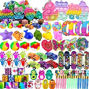 68 Pcs Party Favors for Kids, Pop Fidget Treasure Box Toys for Classroom, Prizes for Kids Classroom, Goodie Bag Stuffers, Pinata Stuffers Filler, Carnival Prizes Birthday Return Gifts for Kids 4-8-12