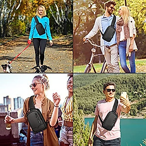 hk Anti-Theft Sling Crossbody Shoulder Bag for Men and Women with USB Charging,11.3 Inch Waterproof Lightweight Casual Daypack Chest Bag Crossbody Sling Backpack for Travel Hiking Biking Outdoor Work