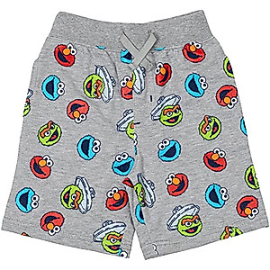 Sesame Street Elmo Grover Oscar The Grouch Baby Boys French Terry 3 Pack Shorts Blue/Grey/Red 24 Months