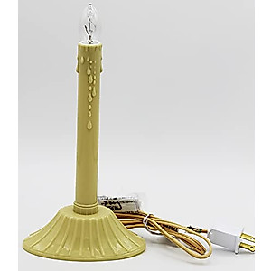 Creative Hobbies® Electric Candolier Indoor Christmas Candle Lamp, Ivory Plastic with Clear C7 Light Bulb - Pack of 6
