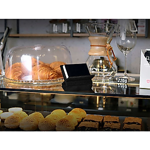 TOROS store Business Card Holder for Desk - Black Wood Small Cards Holders, Professional Desktop Business Card Stand Display, Wooden Name Card Holder, Modern Design Office Business Cards Holder