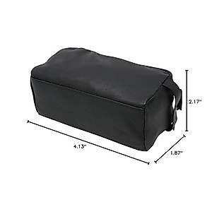 Alpine Swiss Sedona Toiletry Bag Genuine Leather Shaving Kit Dopp Kit Travel Case Black