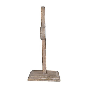 Foreside Home & Garden White Floral Wood Cross Decorative Tabletop Accent