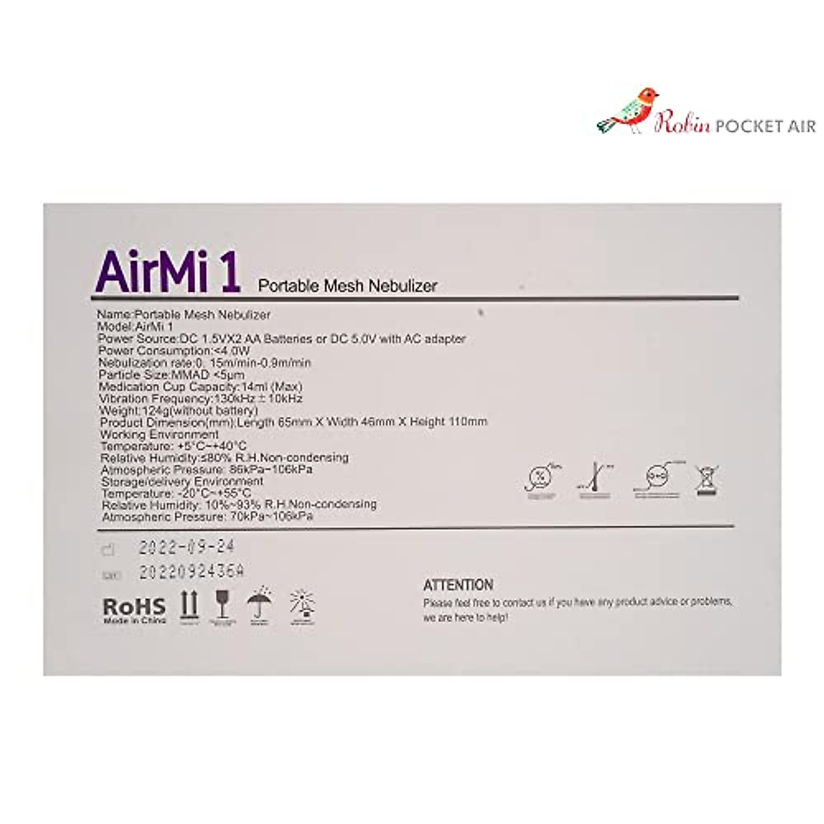 Robin Pocket Air Handheld Mini Portable Humidifier, Hand-held Vaporizers for Home/Travel Daily Use