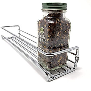 Unum Chrome Wall-Mount/Cabinet Door Spice Rack (x4) – Single Tier Hanging Spice Organizers/Racks - Pantry, Kitchen Wall/Cupboard, Over Stove, and Closet Door Storage – 11 3/8"L x 3"D x 2"H