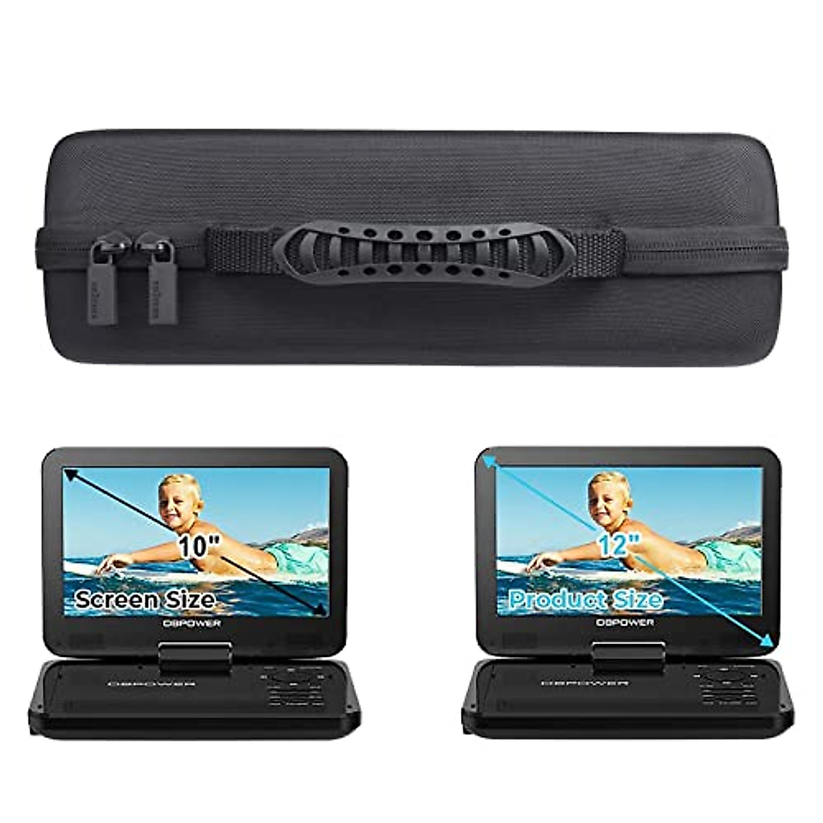 co2CREA Hard Case Replacement for DBPOWER 11.5" 12" Portable DVD Player