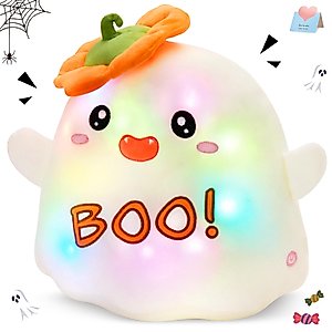 Glow Guards Halloween Ghost Stuffed Animal,Light up Boo Ghost Plush Toy,Cute Ghost Pillow,Soft Spooky Ghost Dolls Stuffed Animals,Halloween Party Favors Halloween Plushie Gift for Kids,12 inches