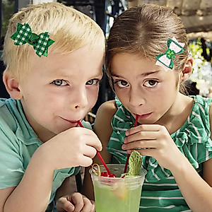 10PCS St. Patrick's Day 6 Shamrock Hairclip Plus 4 Hair Bow Clip Package Glitter Shamrock Bow Hair Barrette Seasonal Hair Bow Hairgrips Bow Hairpin for Girls Toddlers Teens Children Kids St. Patrick's Day Party Hair Accessories 10PCS