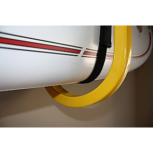 Suspenz SUP Wall Storage Rack, Stand Up Paddle Board and Surfboard Holder/Hook with Safety Straps, Yellow, (11-0701)