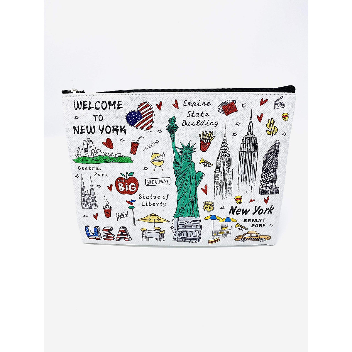 Girls & Women Large Fashion Cute New York Souvenir Zipper pouch Travel Cosmetic Bag Hand Bag Makeup Purse (JP-330133B)