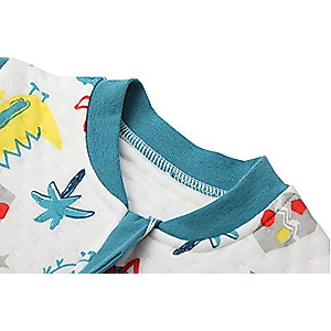 G' abigale Fairy 100% Cotton Cute Dinosaur Baby Sleeping Sack Bag Pajama Set (L, Blue)