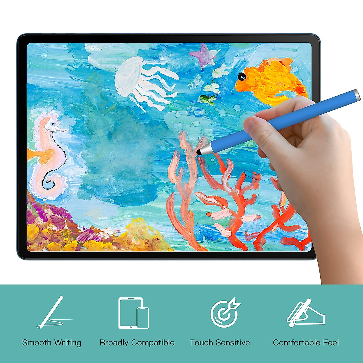 Granarbol Kids Stylus Pens for Touch Screens,Capacitive Stylus Kids Pens for iPad iPhone Tablets Samsung Galaxy All Universal Touch Screen Devices(4 Pack)