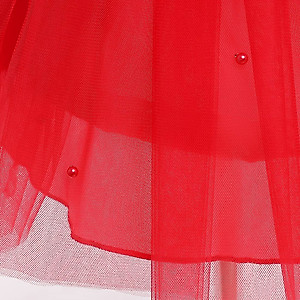 RUYUYIRU Baby Girls Sequin One Shoulder Dress Toddler Tutu Flower Princess Girl Pearl Wedding Birthday Party Dresses for Toddler Baby Girls Holiday Dress Gown