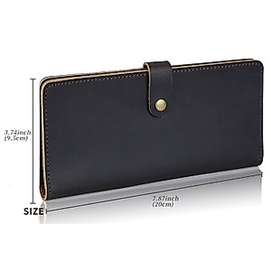 Wallets for Women Leather Card Organizer Ladies Slim Wallet Purse (Coffee)