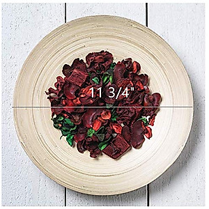 DODXIAOBEUL 11.75Inch Bamboo Salad Bowl, Cheese Plate,Fruit Plate, Handmade Salad Bowl, Suitable for Tableware for Holiday Gatherings, Weddings, Christmas and Picnics. Renewable Material.