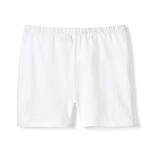 French Toast Girls' Stretch Kick Short, White, M (7/8)