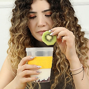 Areste Reusable Yogurt Parfait Cups with Lids and Spoons, BPA-Free Take and Go Containers for Cereal, Oatmeal, or Snacks, Colorful Set of 4, Large 20 oz – Perfect for Breakfast and Meal Prep