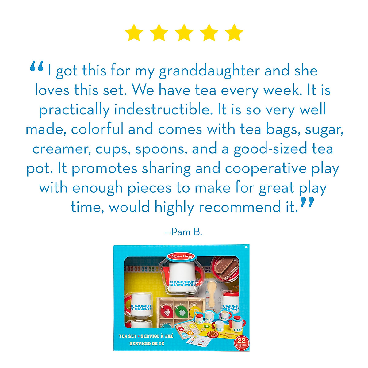 Melissa & Doug 22-Piece Steep and Serve Wooden Tea Set - Play Food and Kitchen Accessories | Play Tea Set, Pretend Play Tea Set Toy For Kids Ages 3+