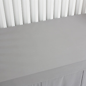 CaSaJa Original Crib Sheet and Skirt Set for Baby Boy Girl, Breathable Soft Nursery Crib Bedding Set Standard, 14” Drop Pleated Bedskirt Navy, 9” Deep Pocket Fitted Mattress Bed Sheet Gray