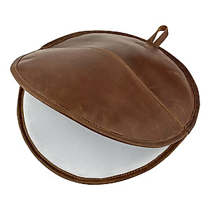 Cast Leather Co., Tortilla Warmer Handmade from Full Grain Leather - Bourbon Brown