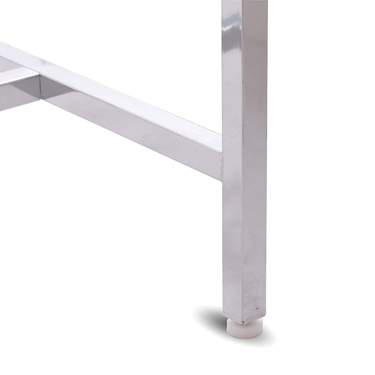 Econoco - Adjustable Heavy Duty Double Bar, Retail Clothing Rack, Rectangular Hangrail Rack w/V-Brace