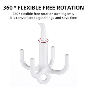 DEFUTAY Belt Hanger Scarf Tie Rack Holder Hook, 2 PCS Hangers for Closet,360 Degree Rotating Closet Clothes Hangers with 4 Claws for Hanging, Scarf,Hats, Towels,Bags, Shoes,Ties