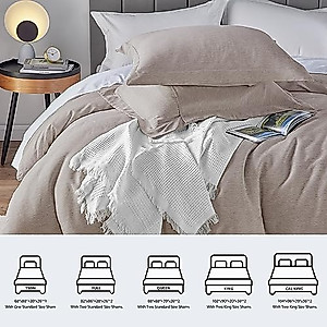 CozyLux King Size Comforter Set - 3 Pieces Warm Taupe Soft Luxury Cationic Dyeing Bedding Comforter for All Season, Breathable Lightweight Fluffy Bed Set with 1 Comforter and 2 Pillow Shams